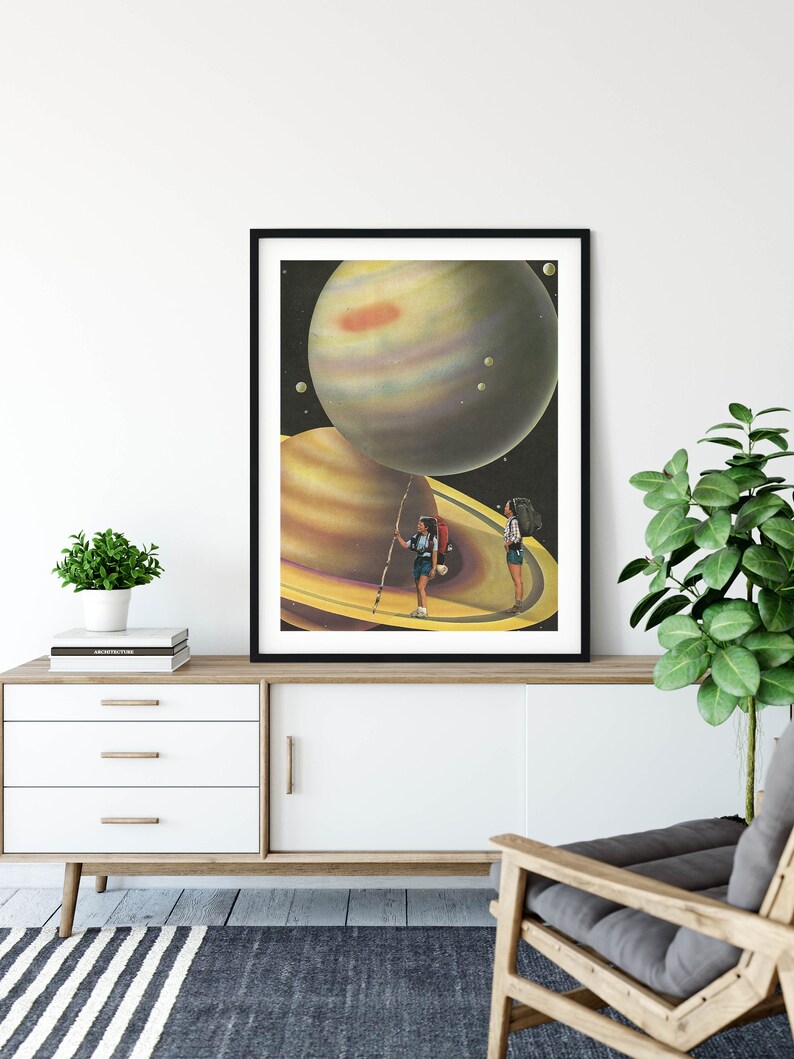 Planets Print Universe Art Saturn Living Room Wall Decor - Etsy
