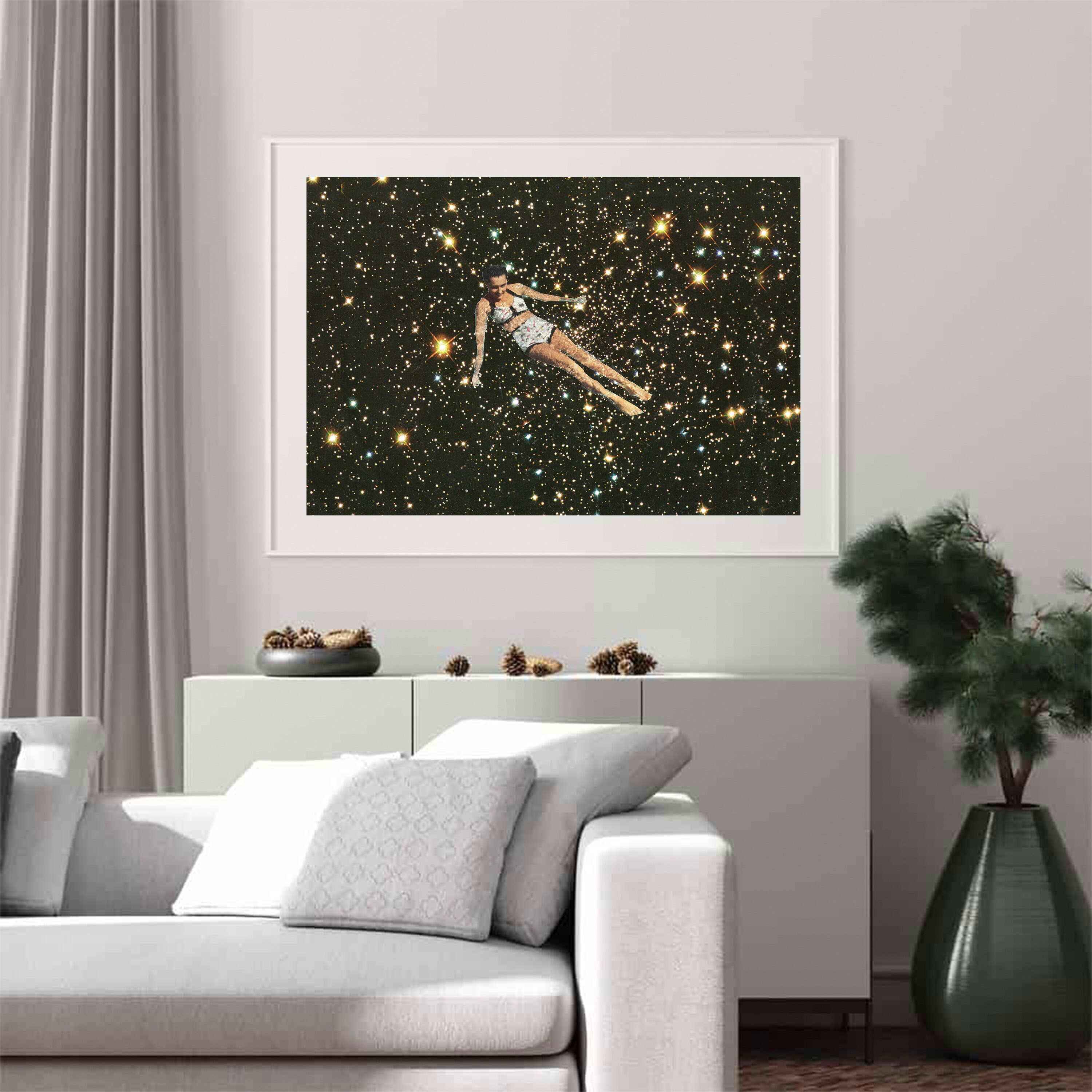 Oversized Wall Art, Swimming in the Universe, Stars Print, Large Prints ...