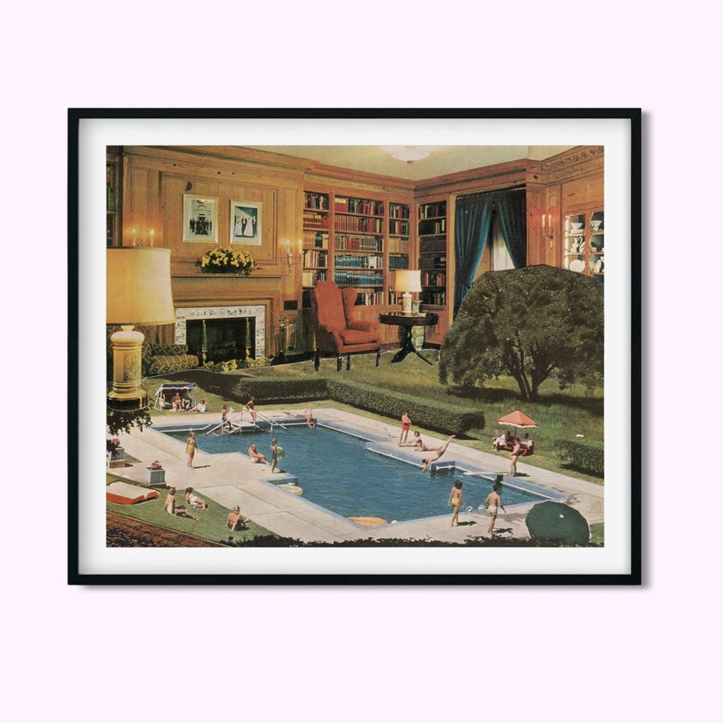 Modern Art Print Swimming Pool Prints Summer Decor Vintage - Etsy UK