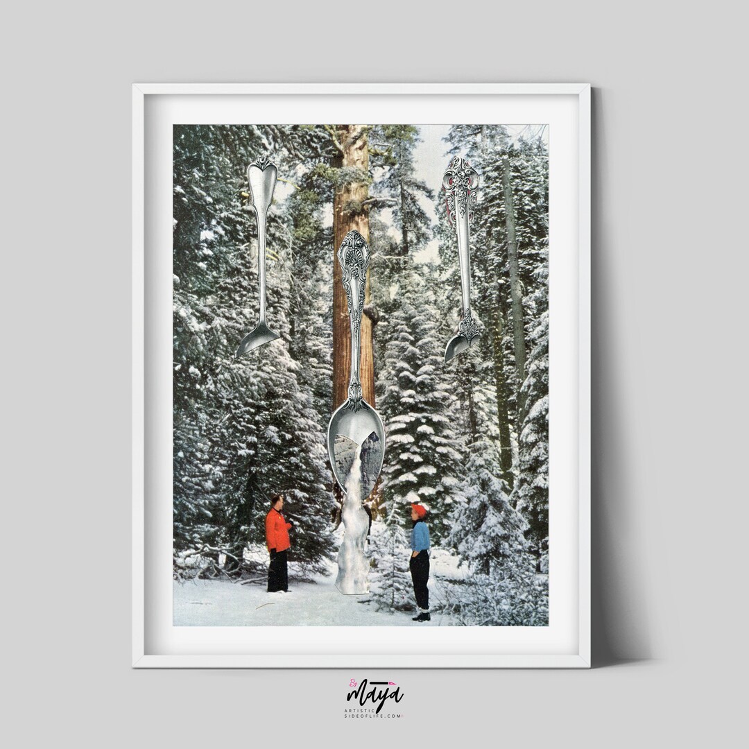 Winter Forest Print, Wall Decor, Rustic Winter Decor, L Snowy Trees ...