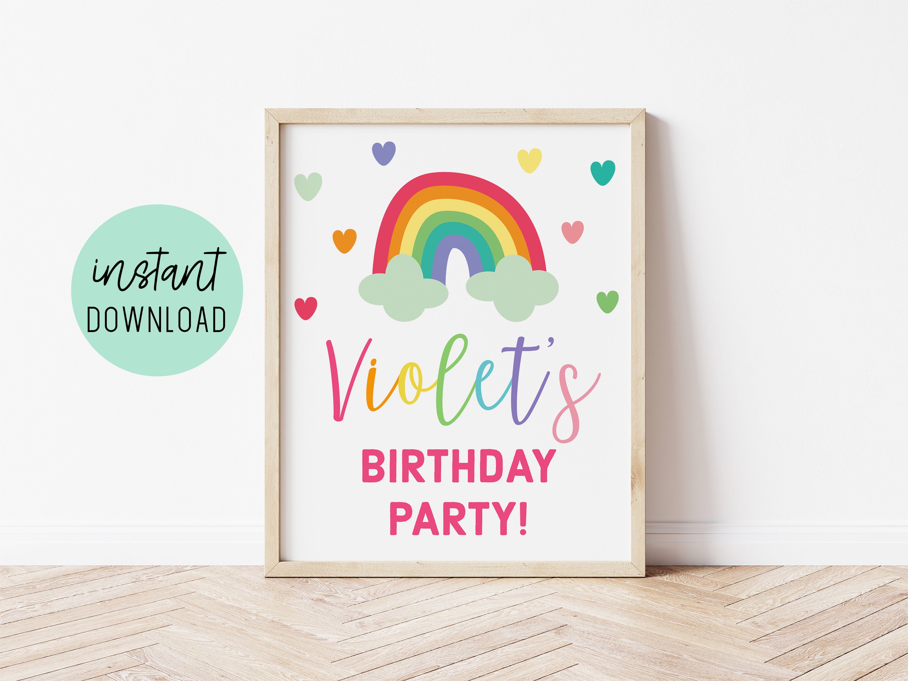 Rainbow Party Sign Birthday Party Sign 8x10 | Etsy
