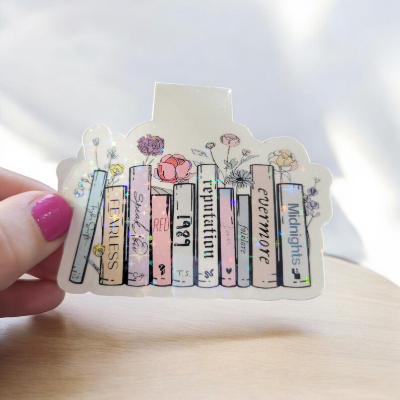 Eras Books Floral Magnetic Bookmark - Etsy