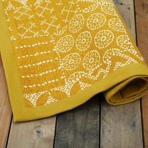 Cotton Rug, Mustard Colour, Geometric Print, 100% Cotton, Tribal ...