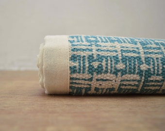 Printed cotton rug blue color texture print weave print | Etsy