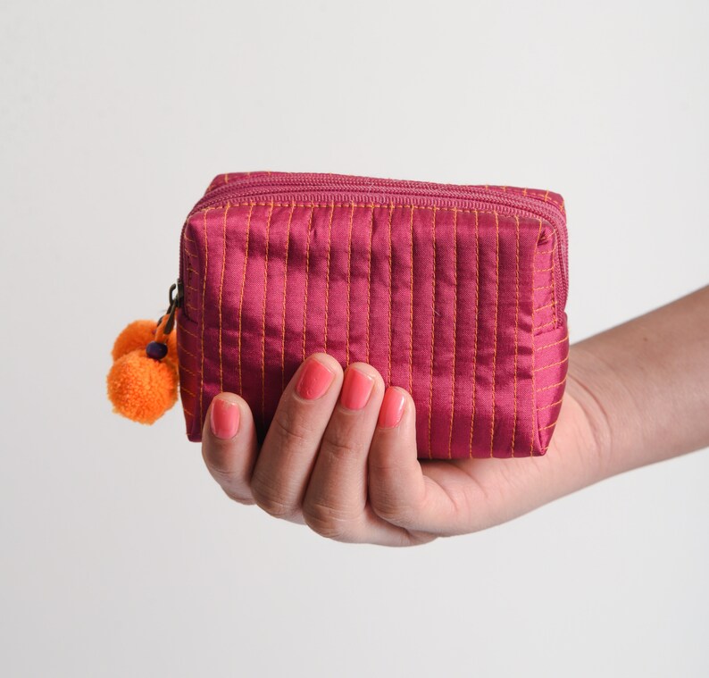 Hot pink double pocket utility pouch 4X2.7X2.5 inches | Etsy