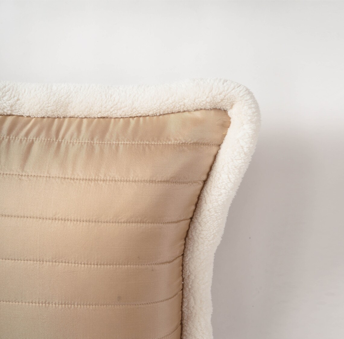 Beige cushion cover quilted faux silk pillow nordic style | Etsy