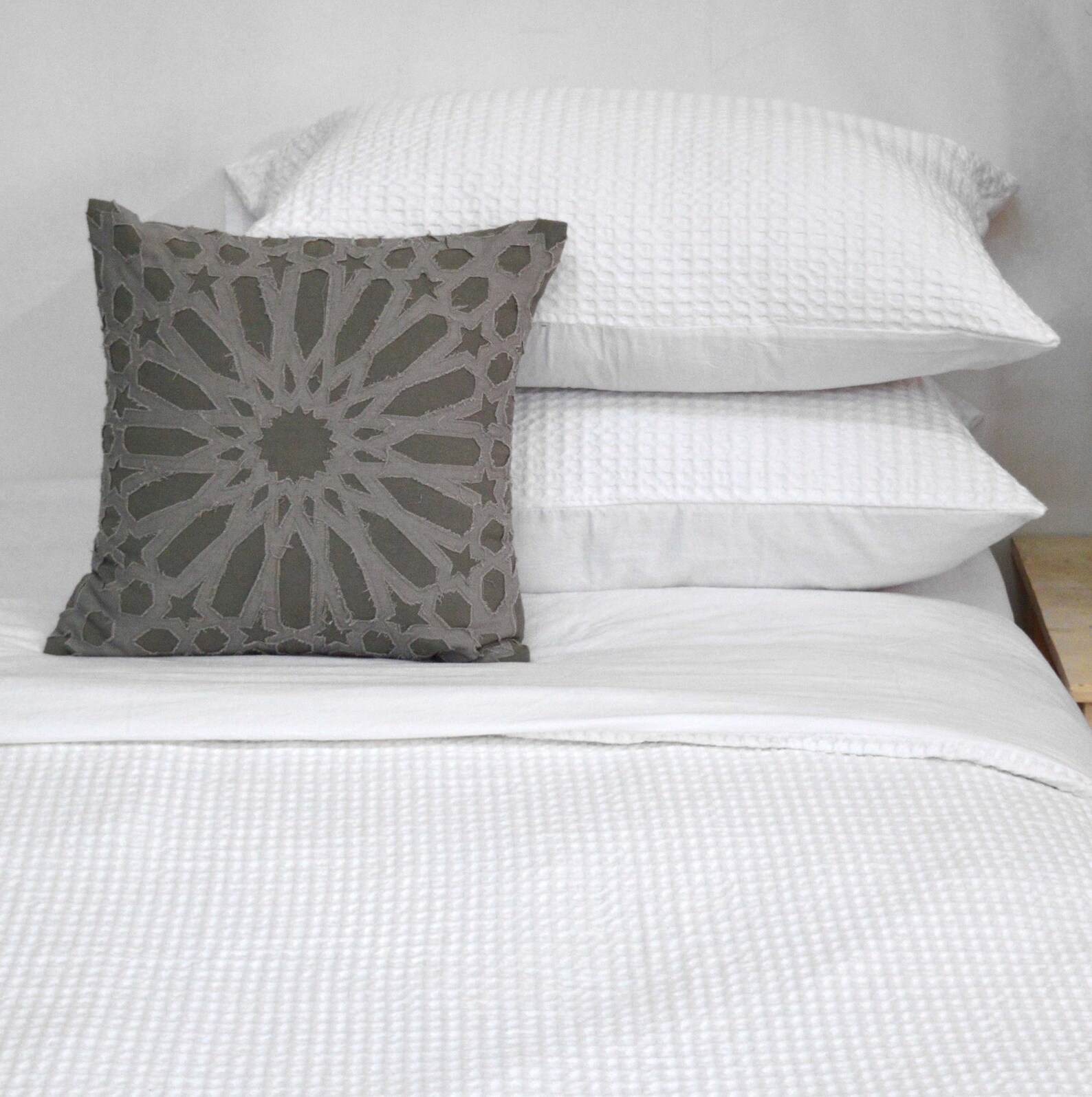 White Waffle Cotton Duvet Cover Set, All Sizes - Etsy