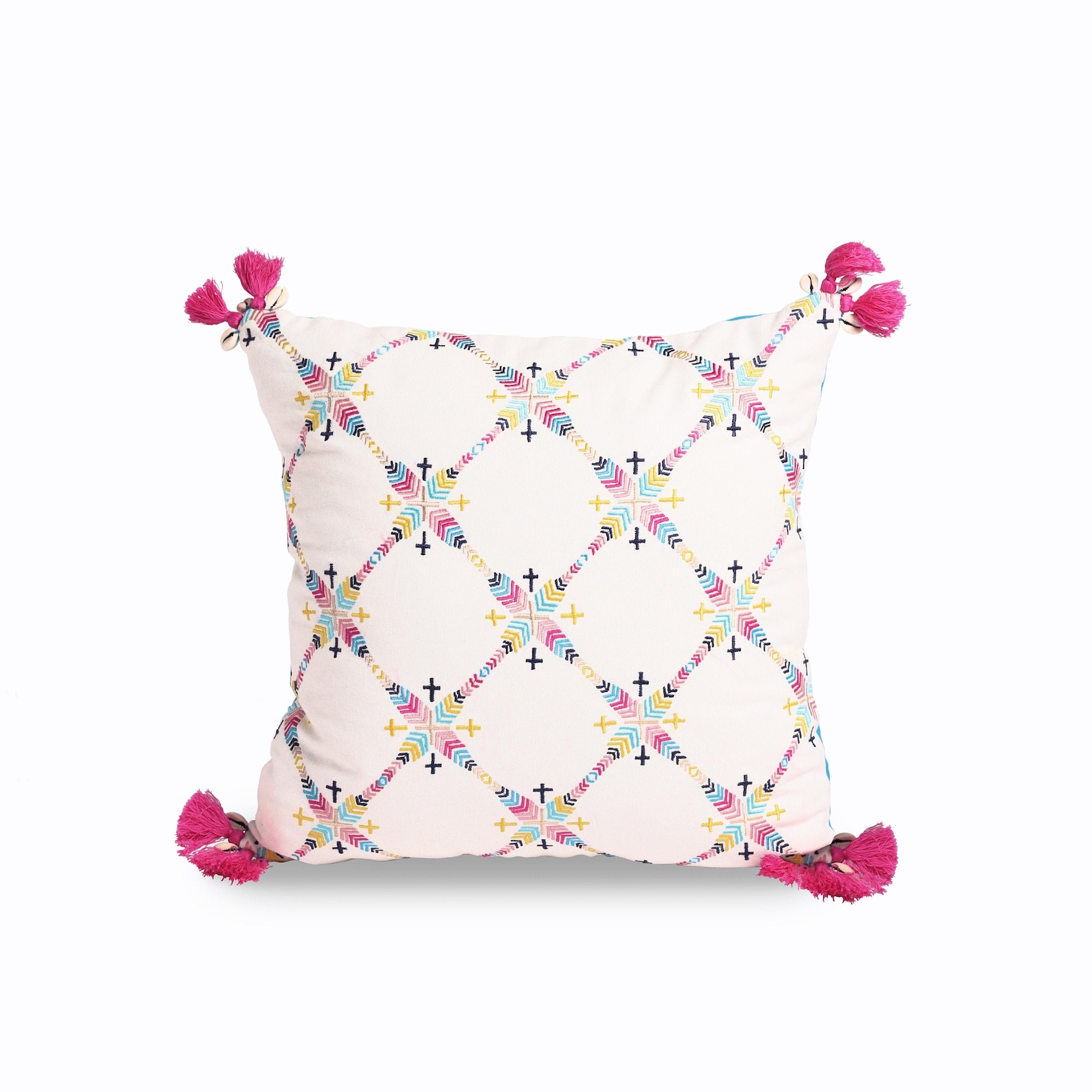 Embroidered Pillow Cover Multicoloured Handmade Bohemian | Etsy