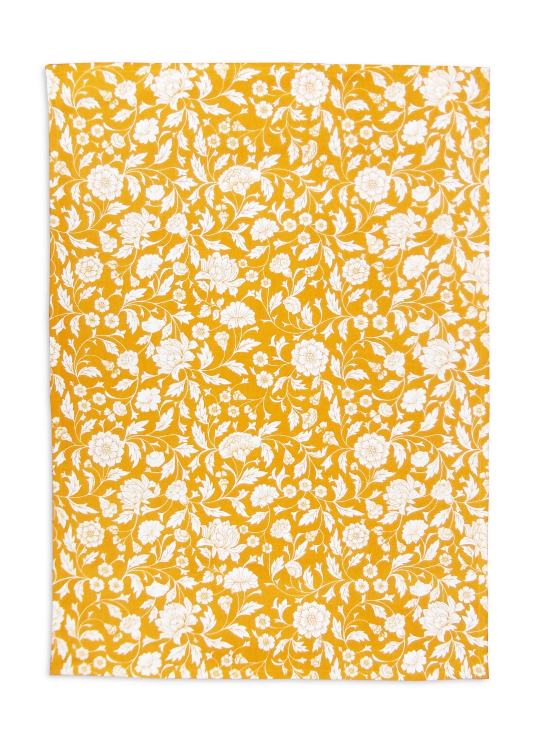 Yellow Kitchen Towel With Kalamkari Floral Print in Size | Etsy