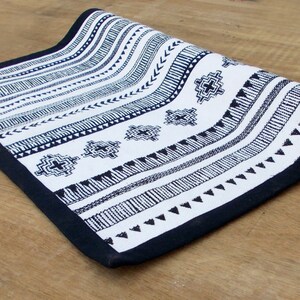Aztec Cotton Rug Black and White Geometrical Navajo Print - Etsy Canada