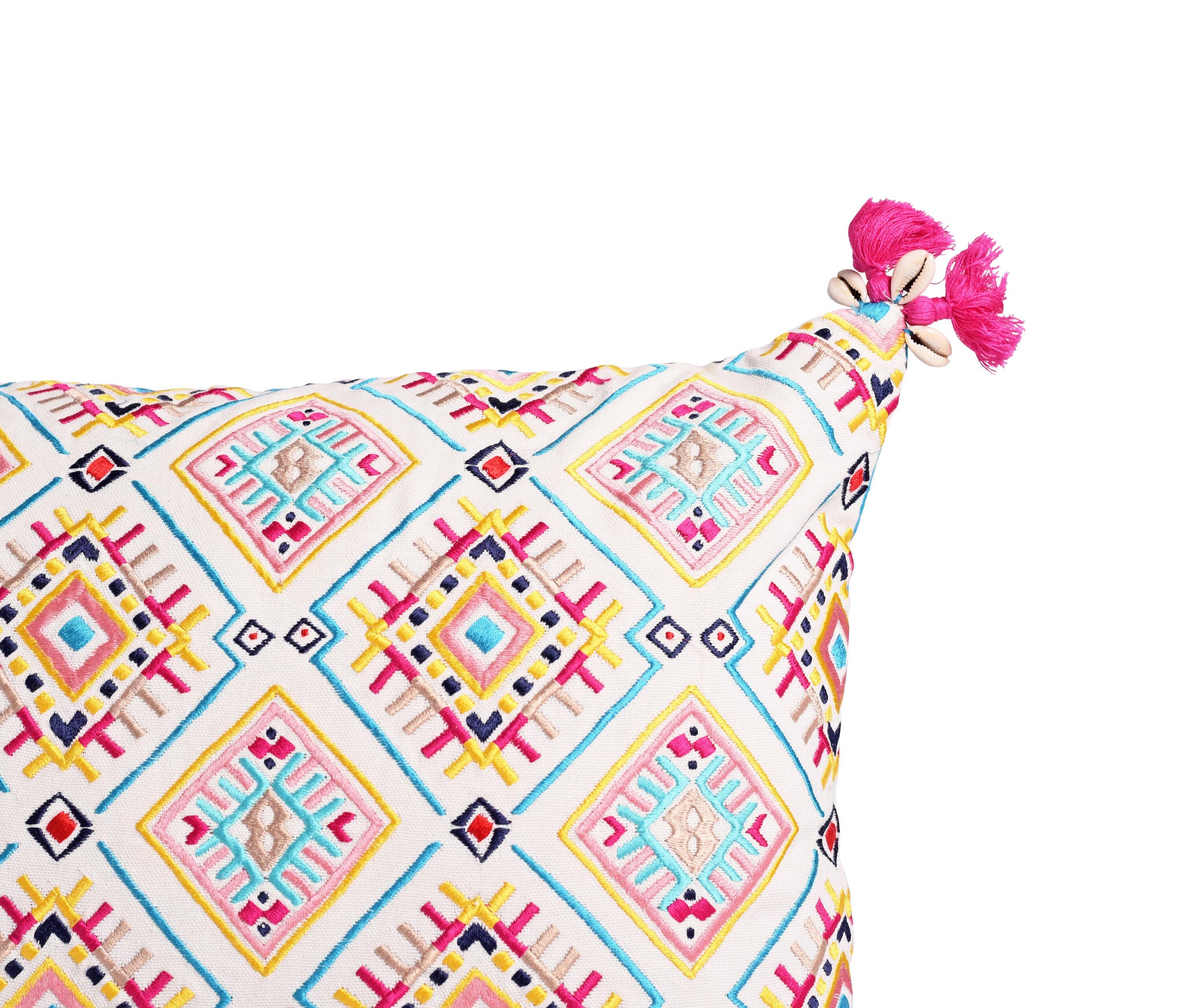 Embroidered Pillow Cover Multicoloured Handmade Bohemian | Etsy