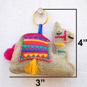 Set of 4 Multicolor Camel Key Ring, Tassel, Handmade, Boho Bag Charm ...