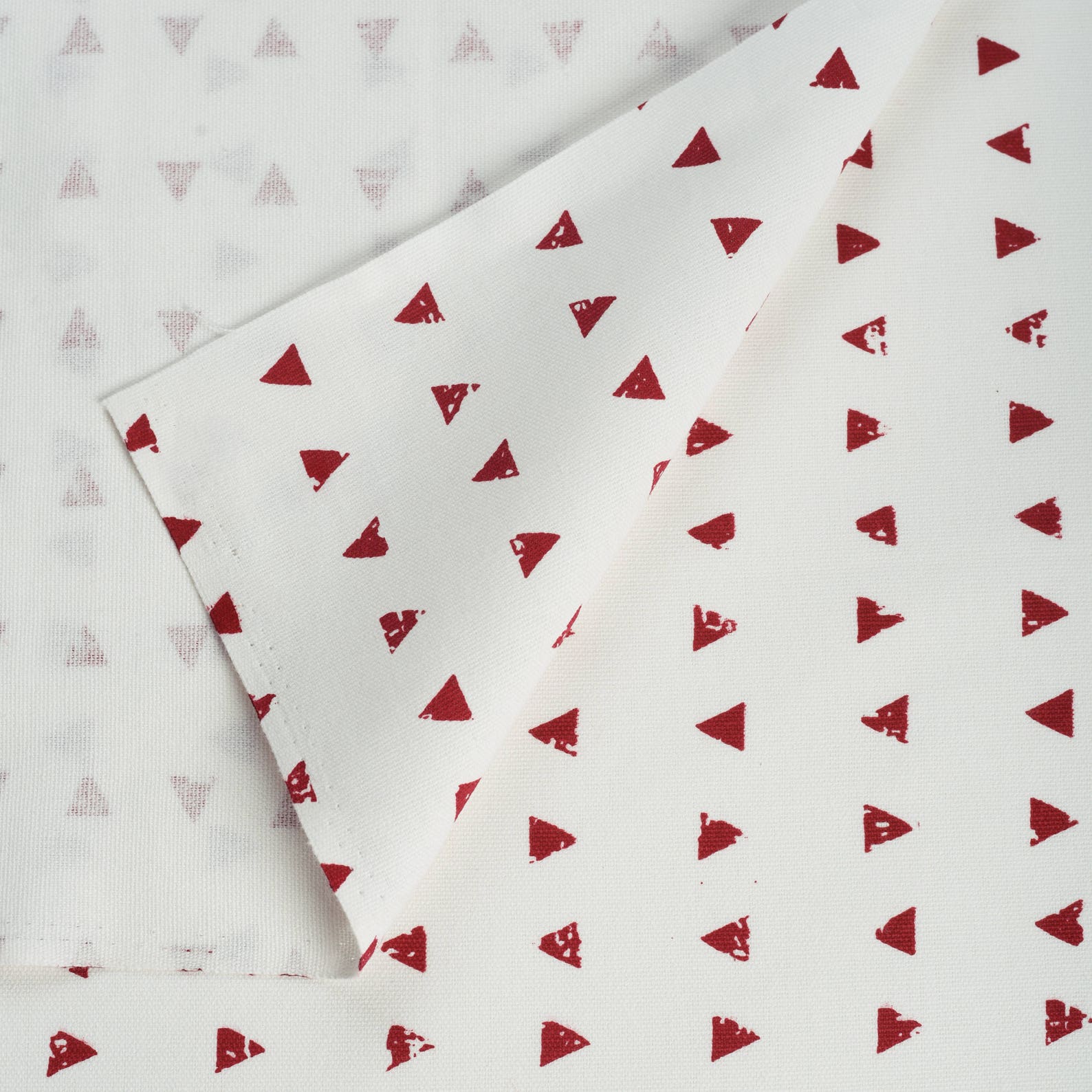 Red and White Printed Fabric Triangle Pattern 100% Cotton - Etsy