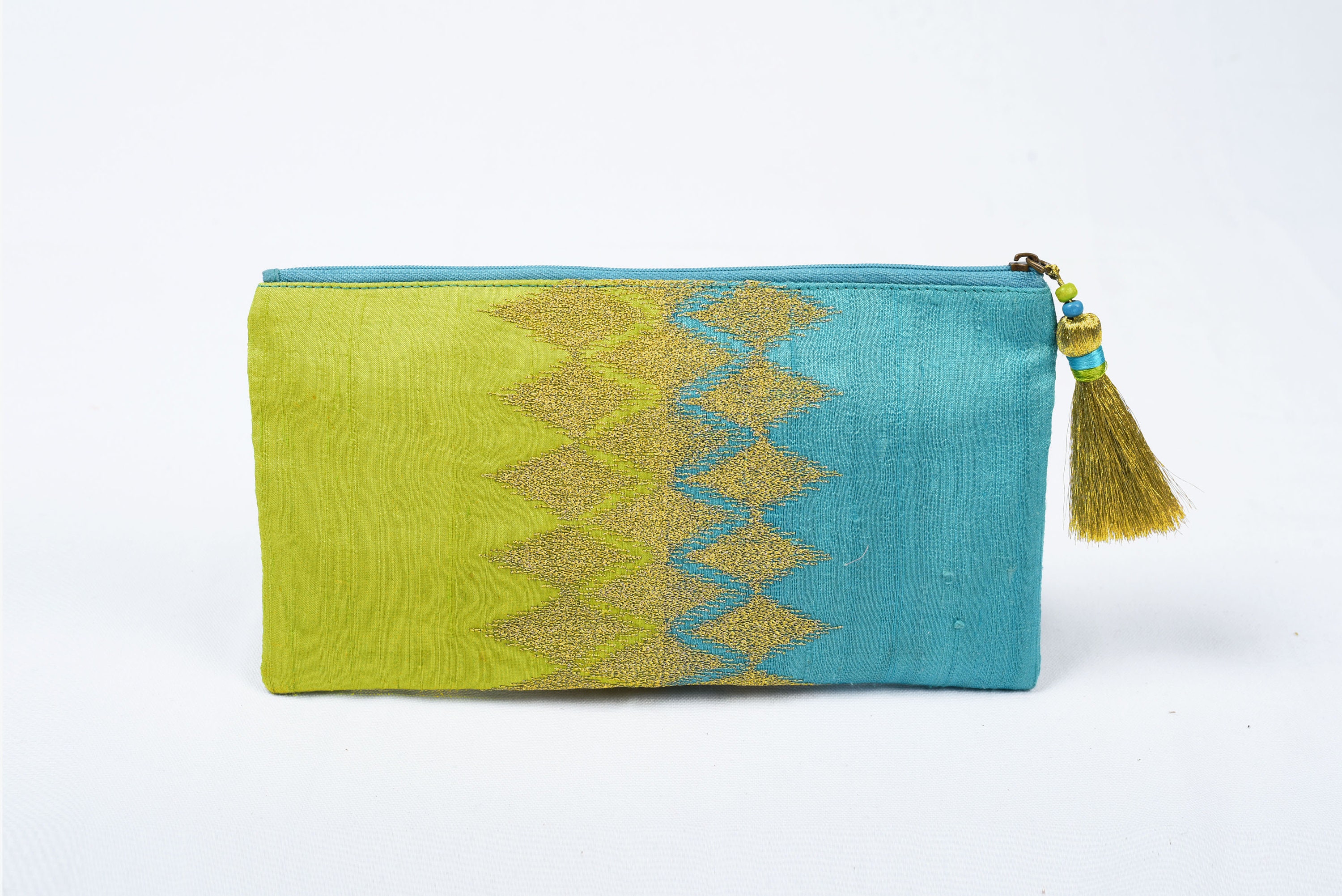 Evening purse zipper pouch pure silk clutch bohemian | Etsy