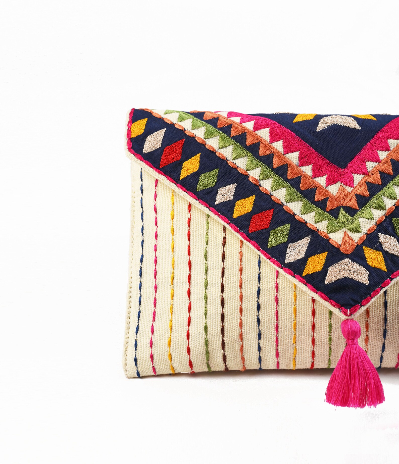 Tribal Pouch Envelope Clutch off White Colour Bag Foldover | Etsy