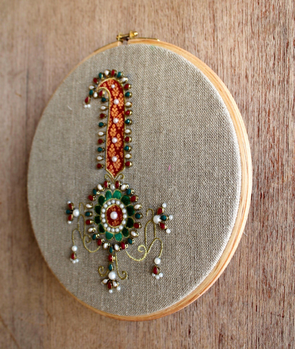 KALGI Royal Indian Jewellery Wall Art, Embroidery and Applique in Hoop ...