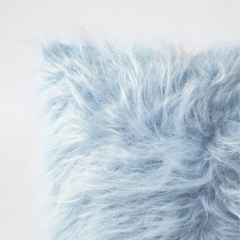 Faux Fur Blue Throw Pillow Cover, Sizes Available - Etsy