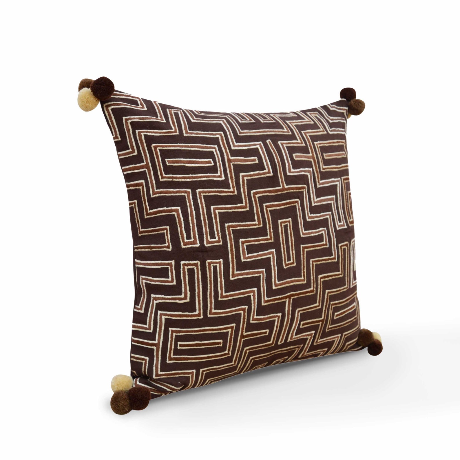 Brown Colour Pillow Cover Embroidered Mola Style Pillows | Etsy