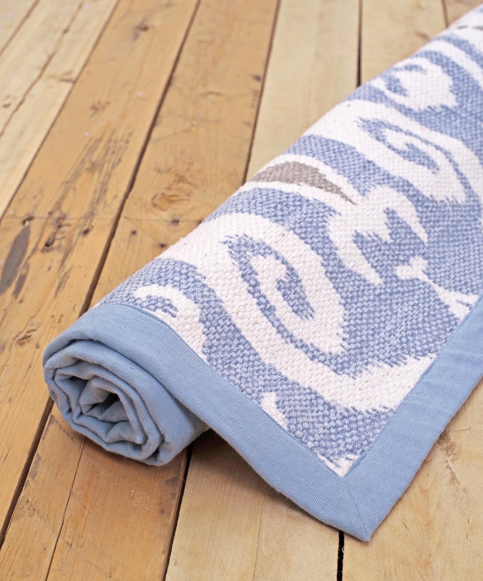 Printed Cotton Rug Blue Color Ikat Print 100% Cotton Size - Etsy