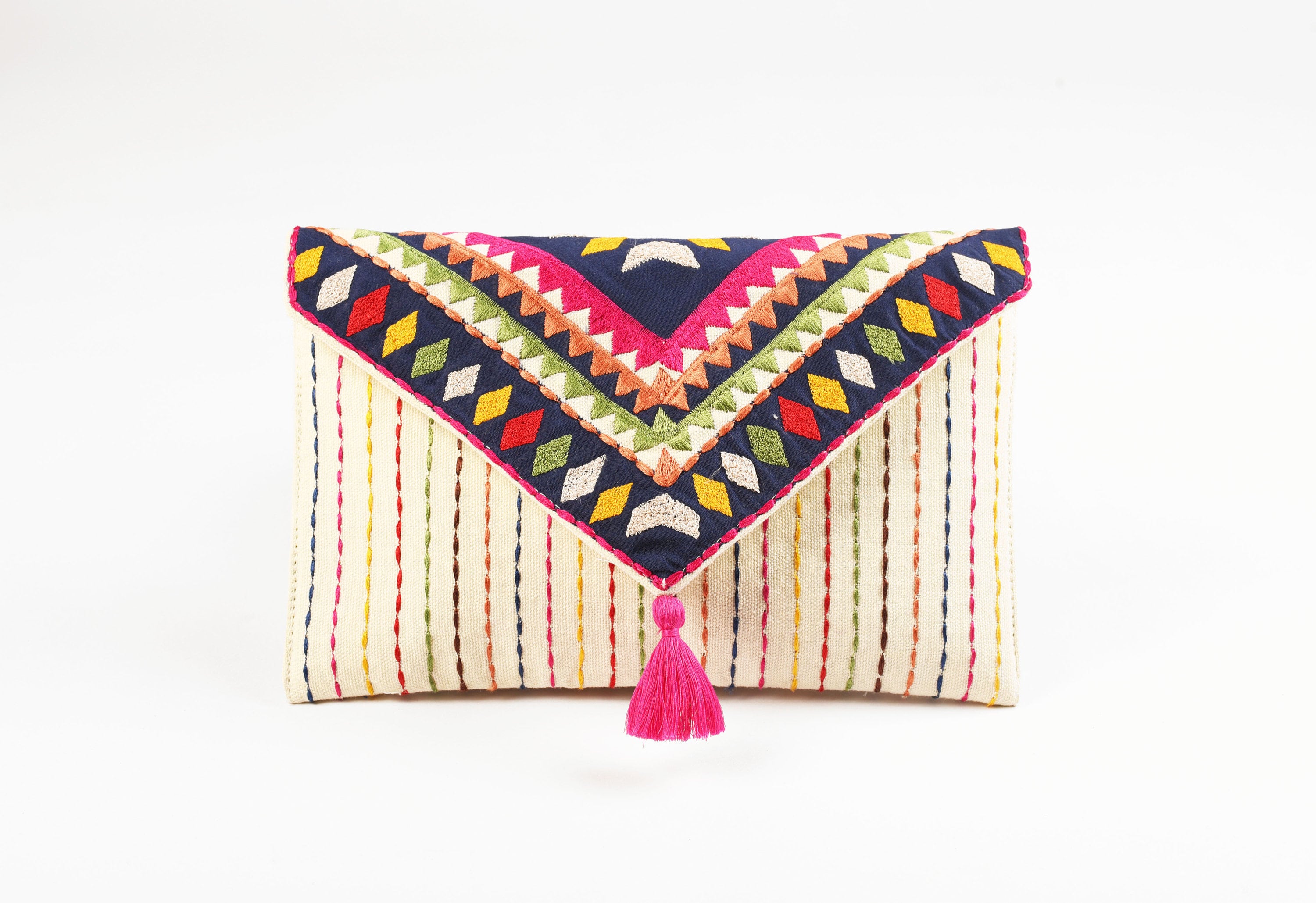 Tribal Pouch Envelope Clutch off White Colour Bag Foldover | Etsy