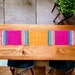 Silk Table Runner, Ikat Pattern, Multicolor Embroidery, Bohemian, Asian ...