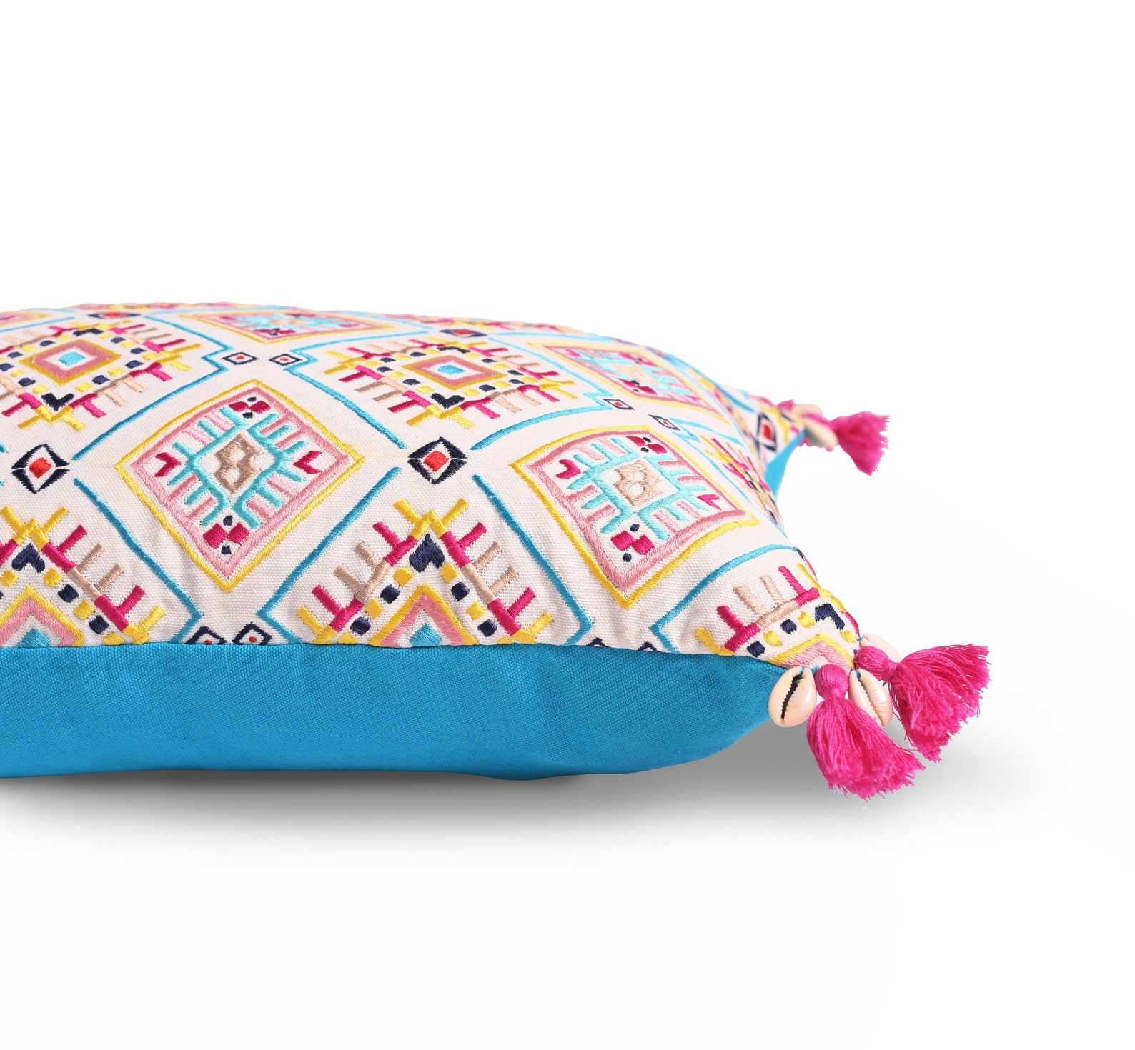 Embroidered Pillow Cover Multicoloured Handmade Bohemian | Etsy