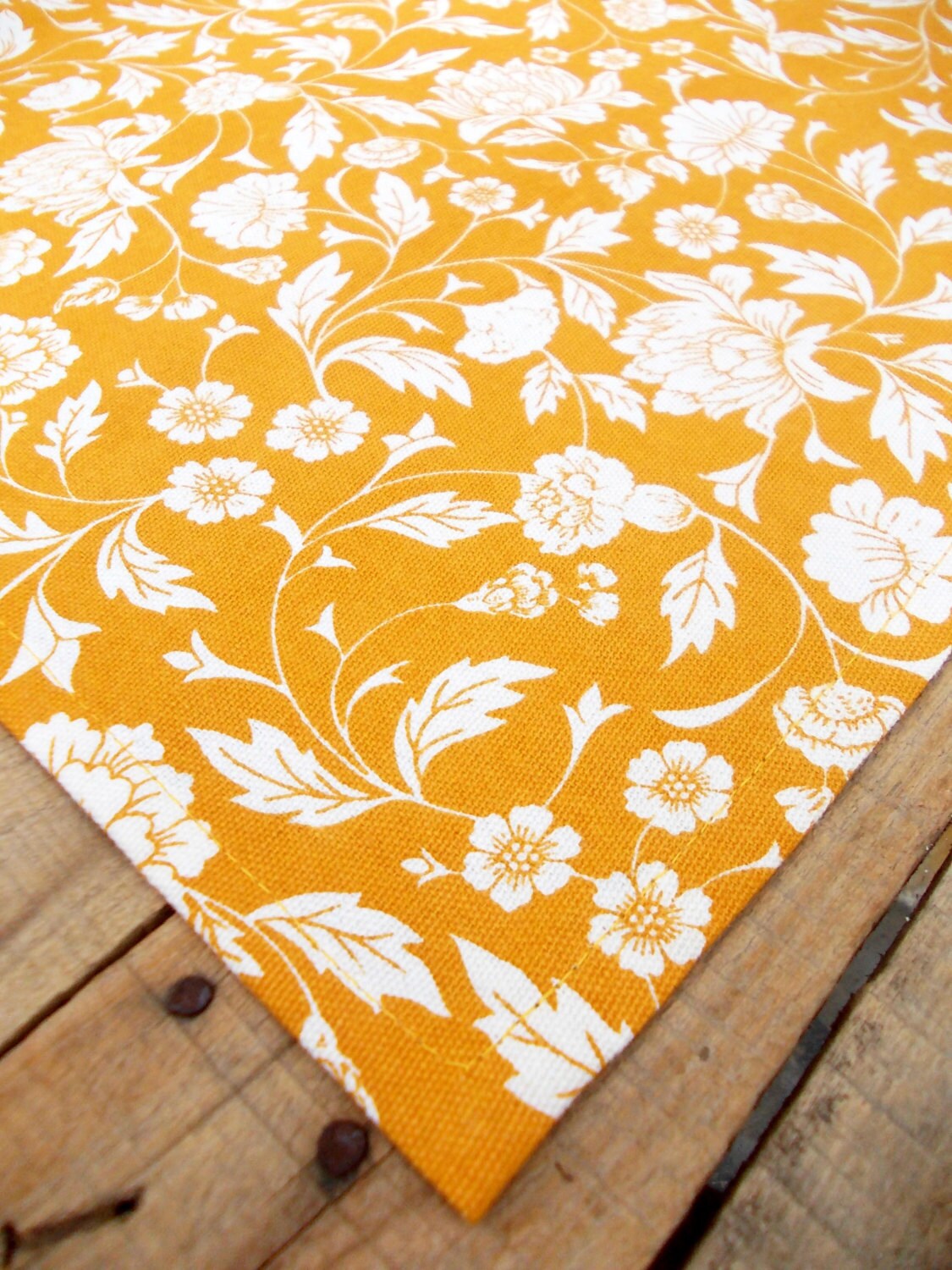 Yellow Kitchen Towel With Kalamkari Floral Print in Size | Etsy