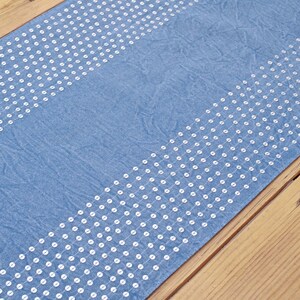 Silver Sequin Table Runner Denim Blue Runner Holiday Decor | Etsy