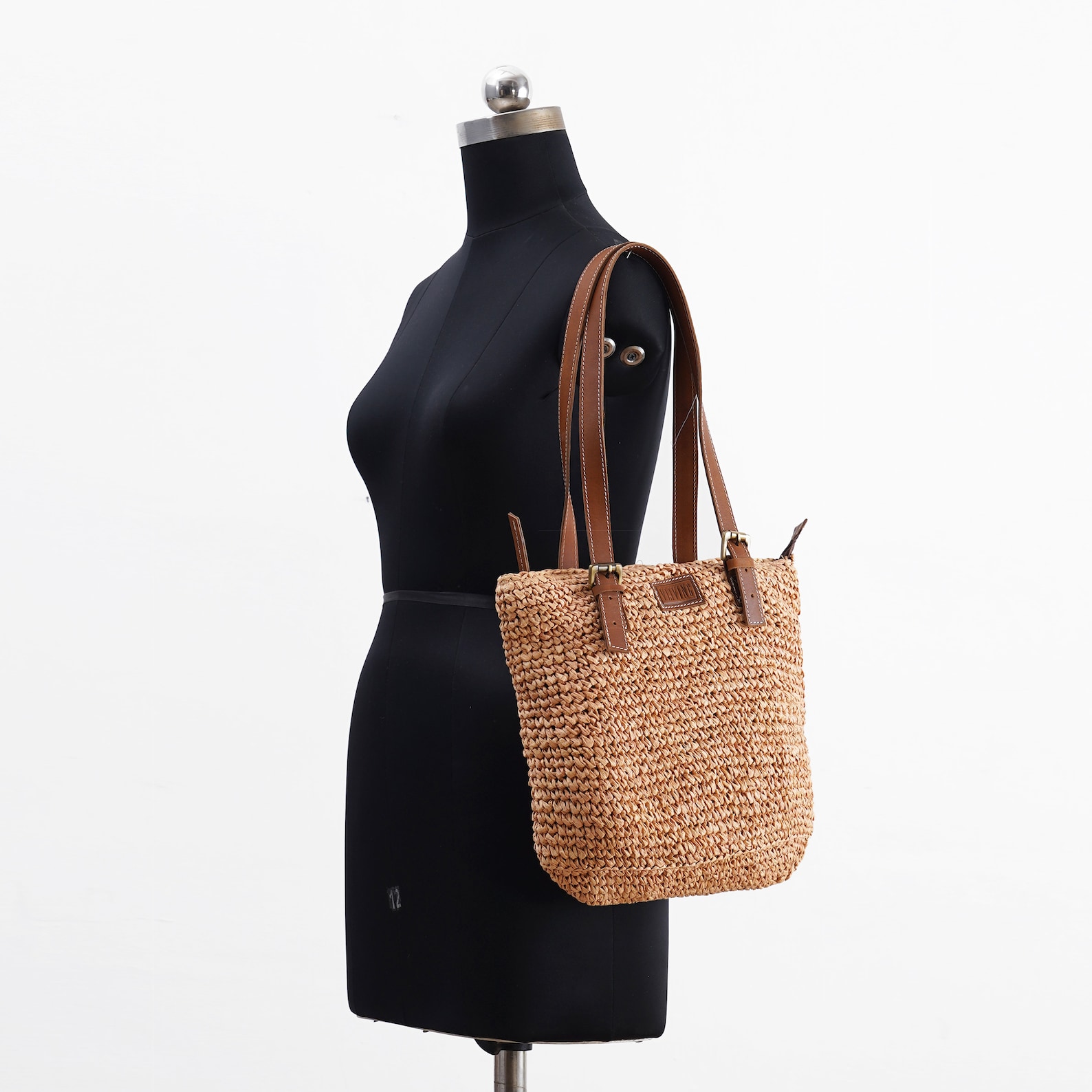 Natural Colour Rafia Tote Bag With Real Tan Leather Handle - Etsy