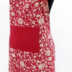 Floral Marsala Cotton Apron, Kalamkari Inspired Print - Etsy