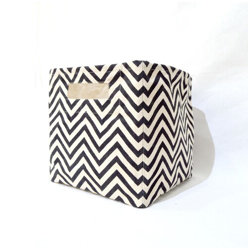 SMALL Square Storage Basket Tile Print Black and White - Etsy