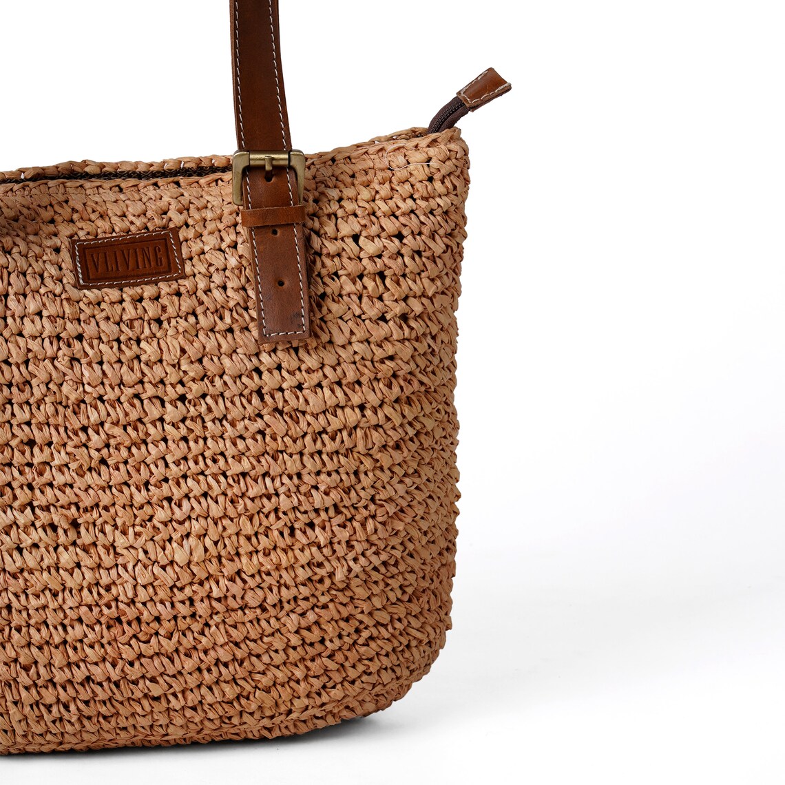 Natural Colour Rafia Tote Bag With Real Tan Leather Handle - Etsy