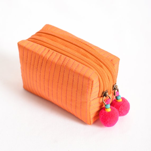 Orange Double Pocket Utility Pouch 4X2.7X2.5 Inches - Etsy