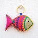 Set of 5 Pcs, Fish Key Ring or Charm, Bohemian, Hand Embroidered, 3 ...