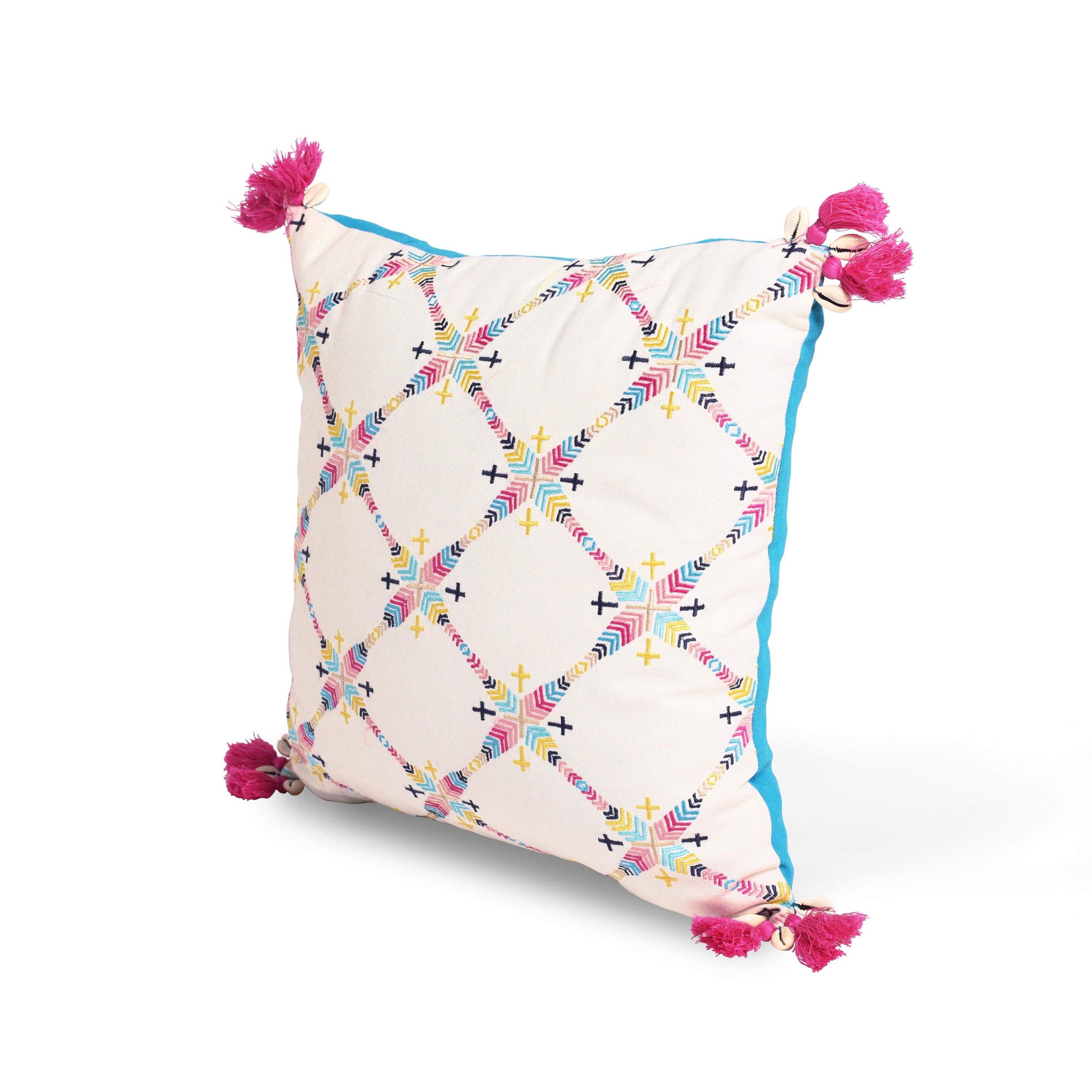 Embroidered Pillow Cover Multicoloured Handmade Bohemian | Etsy