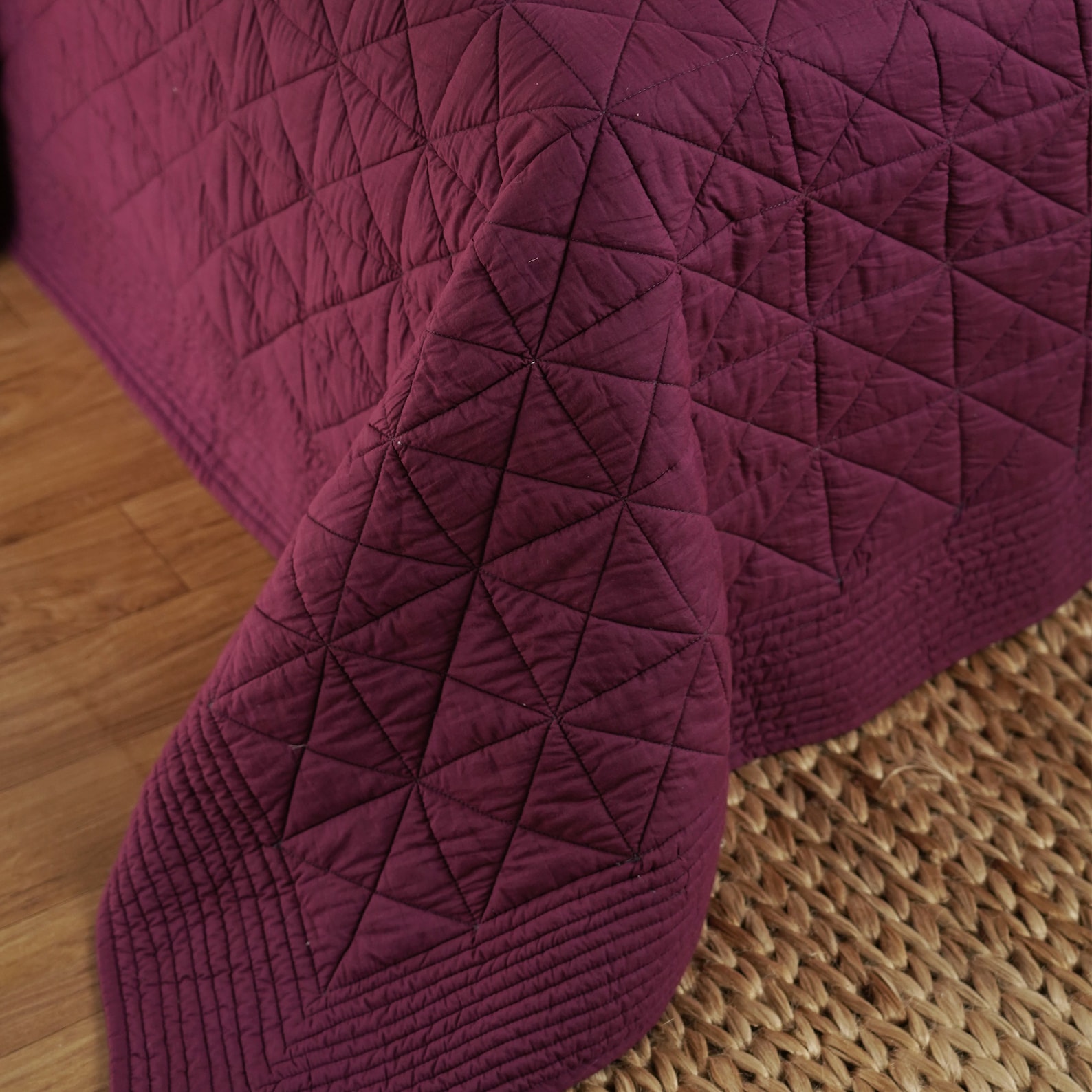 PLUM or MAROON Cotton Quilted Bed Set, Sizes Available - Etsy