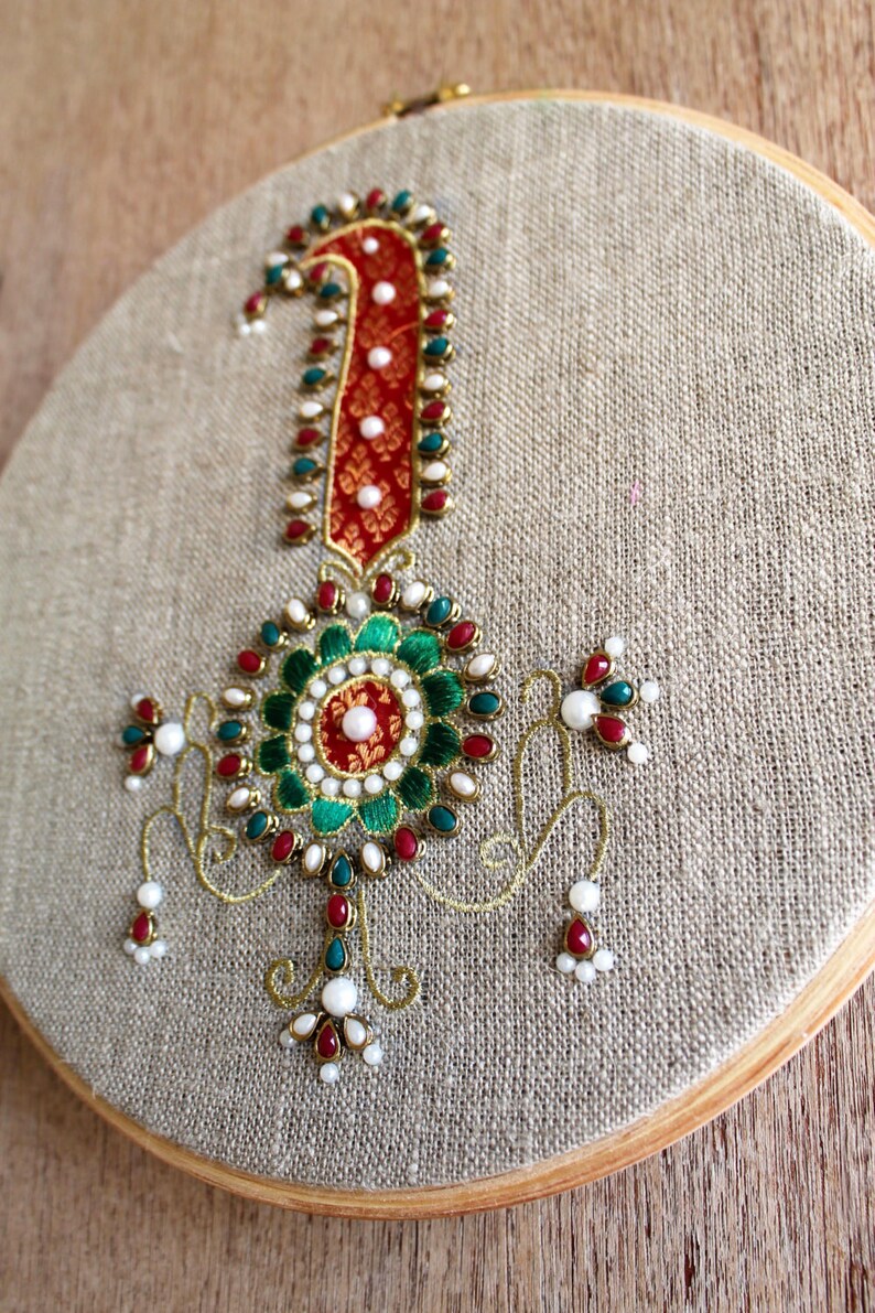 KALGI Royal Indian Jewellery Wall Art, Embroidery and Applique in Hoop ...