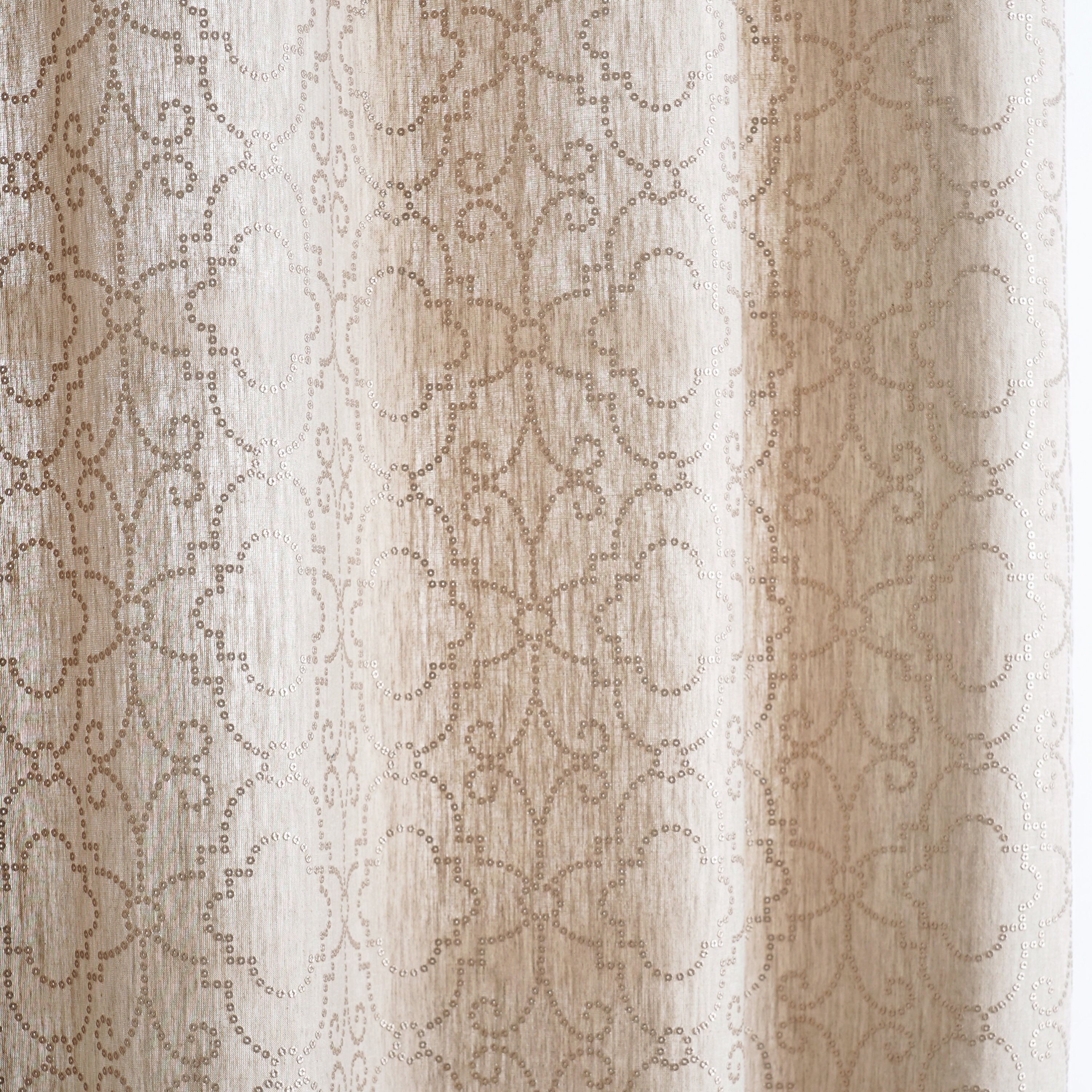 Beige Sequinned and Embroidered Curtain Panel Linen Blend - Etsy UK