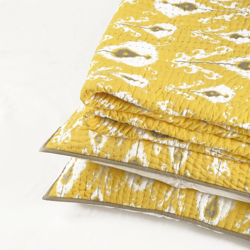 Gray and Yellow Ikat - Etsy