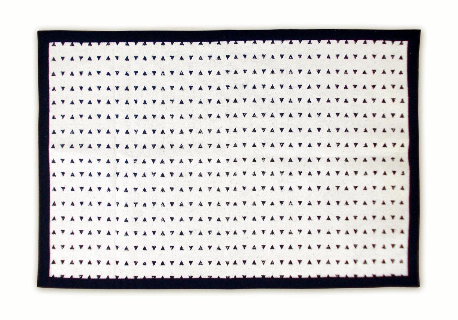 Aztec cotton rug black and white geometrical navajo print | Etsy