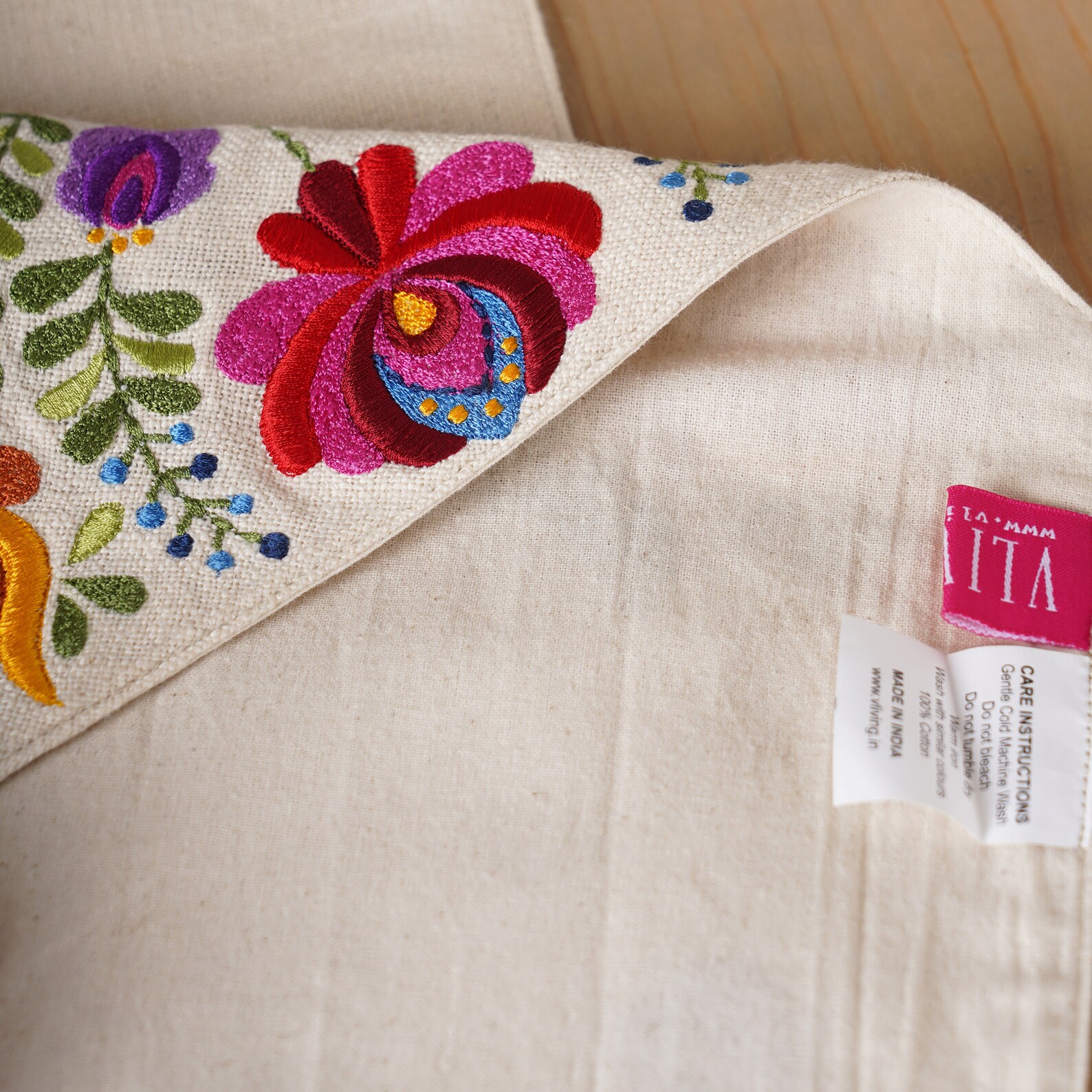 Matyo off White Table Runner With Multicolour Embroidery and - Etsy