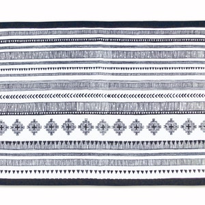 Aztec Cotton Rug Black and White Geometrical Navajo Print - Etsy Canada
