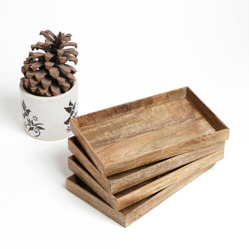 Wooden Tray Small Tray Rustic Mango Wood Serving Tray - Etsy