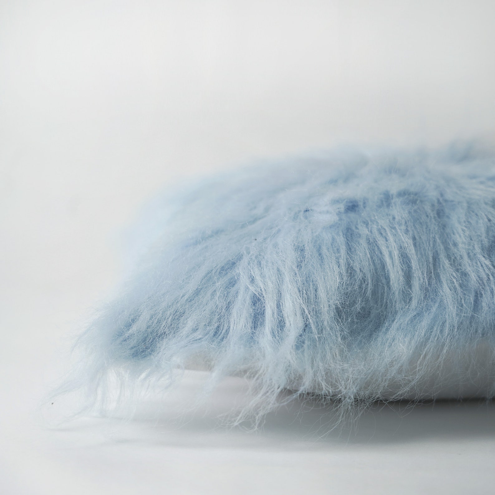 Faux Fur Blue Throw Pillow Cover, Sizes Available - Etsy