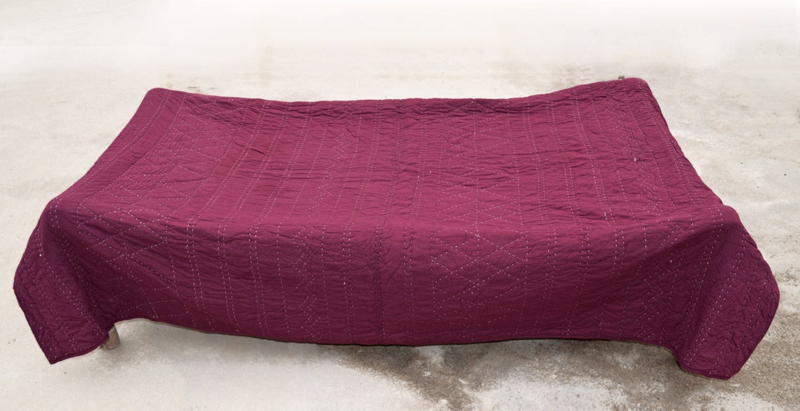 Maroon Quilt Aztec Pattern Navajo Style Burgundy Cotton | Etsy