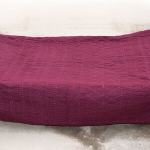 Maroon Quilt, Aztec Pattern, Navajo Style, Burgundy Cotton Kantha Quilt ...