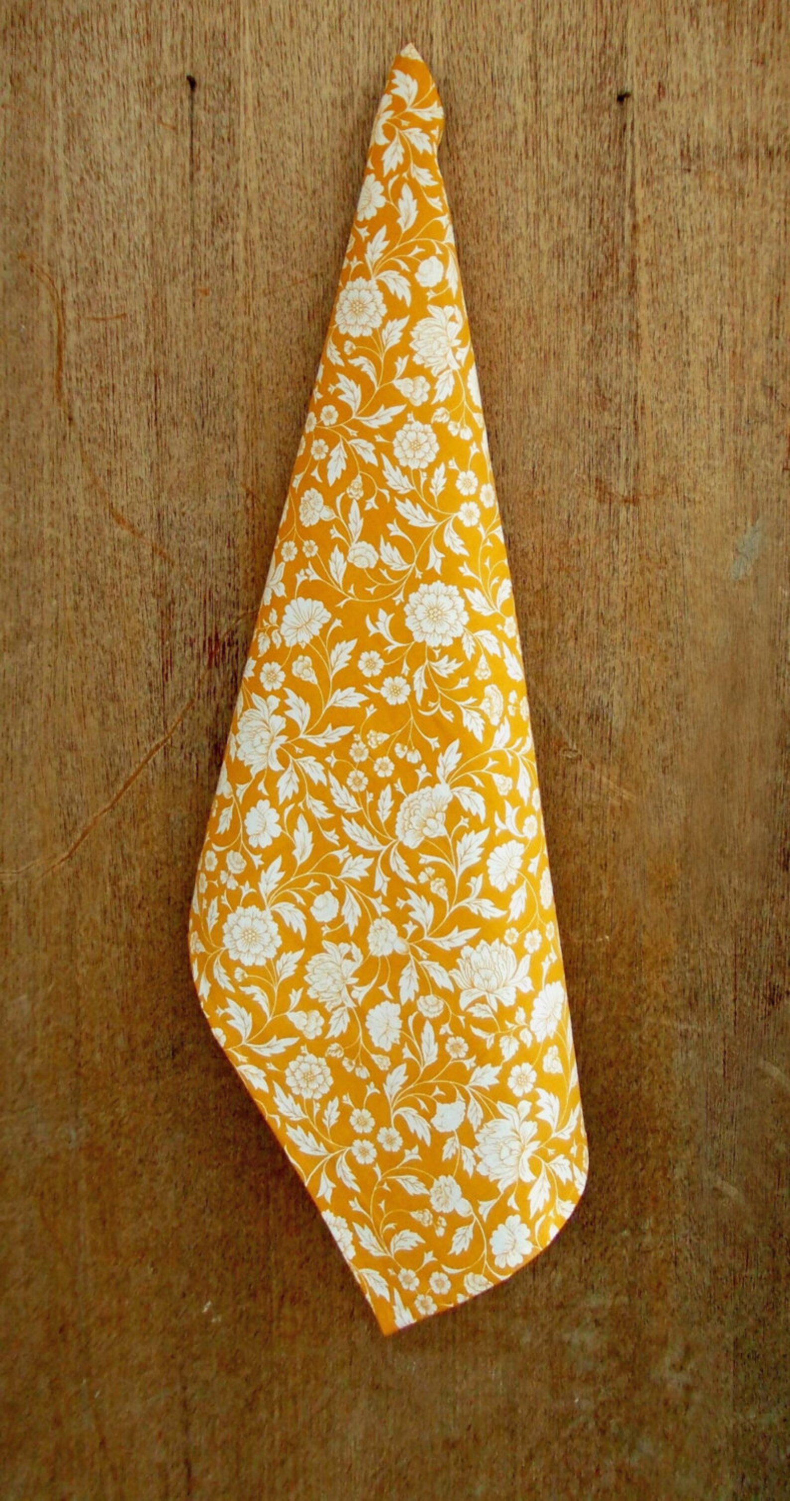 Yellow Kitchen Towel With Kalamkari Floral Print in Size | Etsy