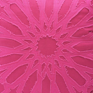 Fuschia Cotton Pillow Cover, Geometric, Arabesque, Applique, Bright ...