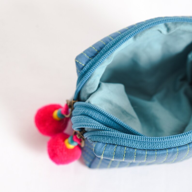 Turquoise Double Pocket Utility Pouch 4X2.7X2.5 Inches | Etsy