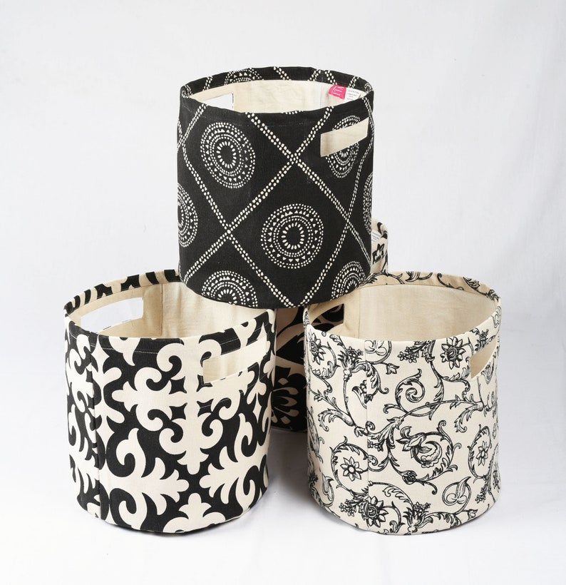 SMALL Storage Basket Cotton Canvas Fabric Hamong Print - Etsy